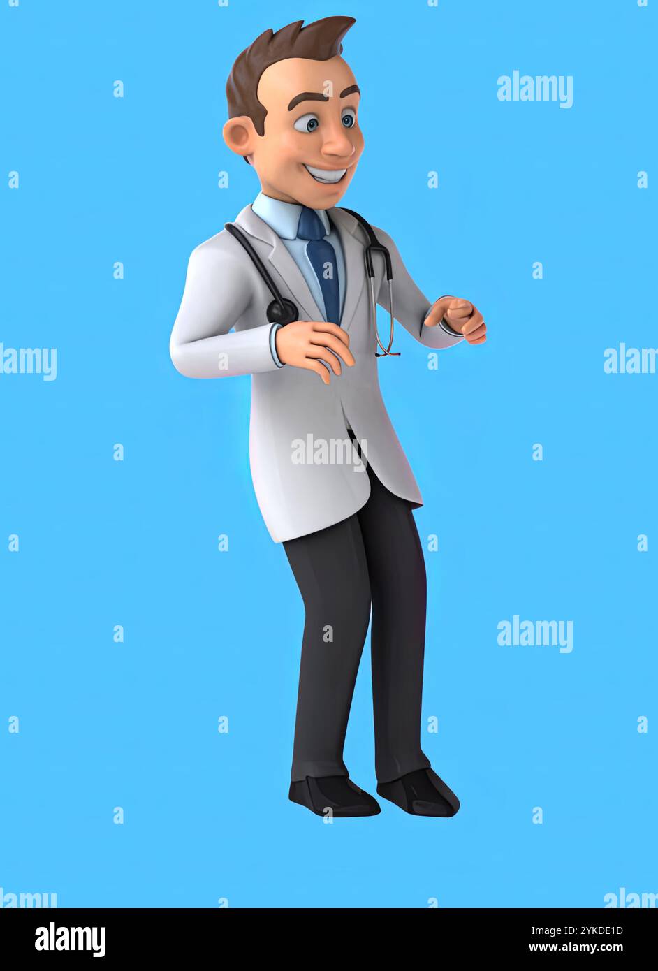 Fun 3D cartoon doctor dancing Stock Photo - Alamy