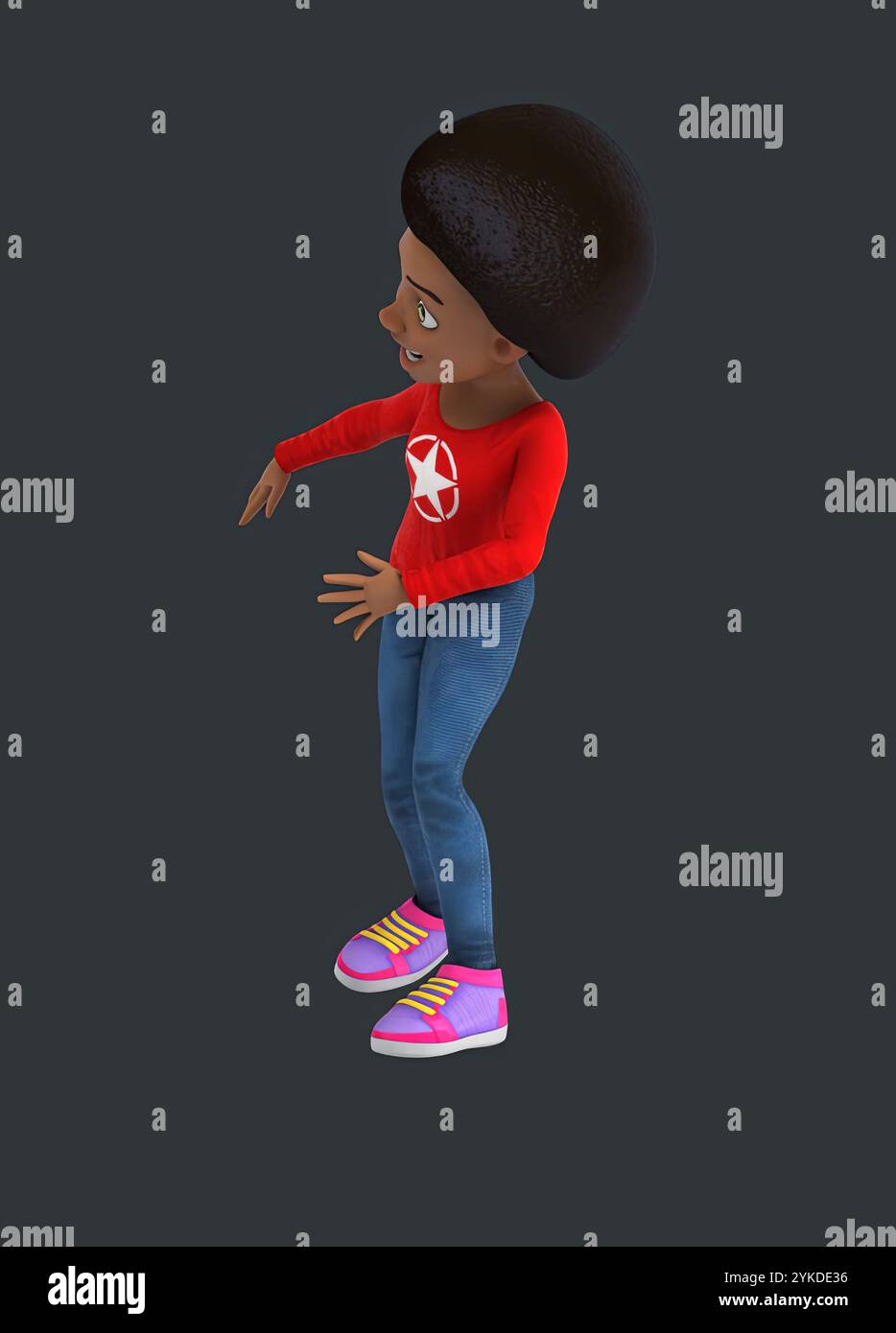 Fun 3D cartoon girl dancing samba Stock Photo - Alamy