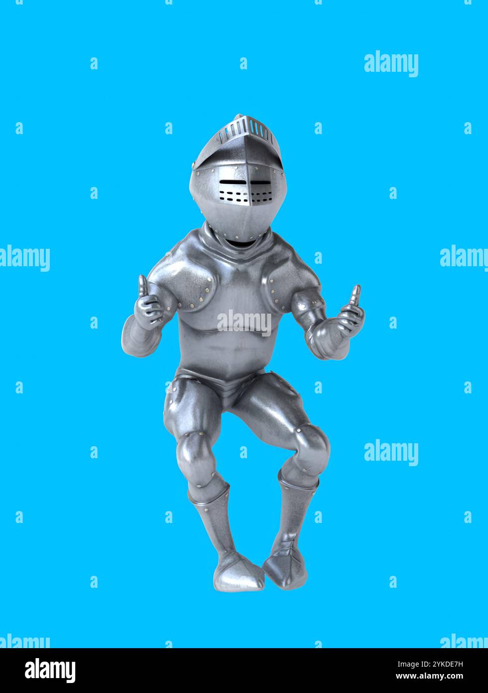 Fun cartoon knight with thumbs up and down Stock Photo - Alamy