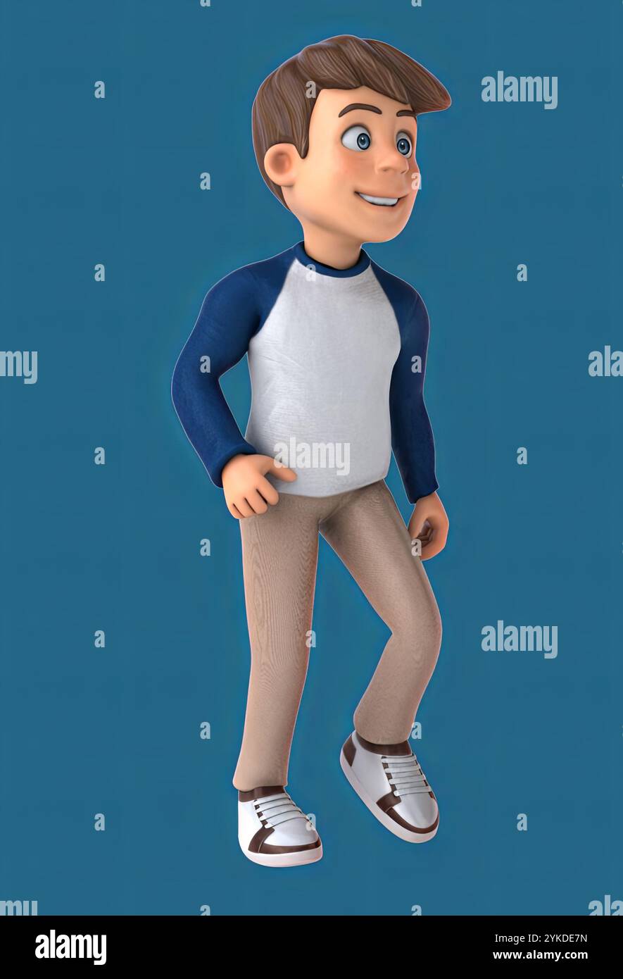 Fun 3D cartoon kid walking Stock Photo - Alamy