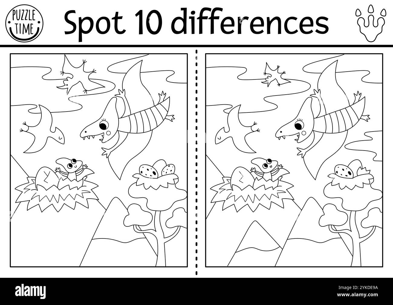 Spot the difference puzzle Black and White Stock Photos & Images - Alamy