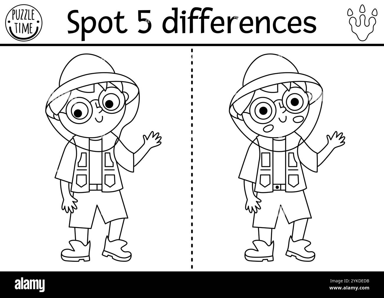 Find differences game. Dinosaur black and white educational activity ...