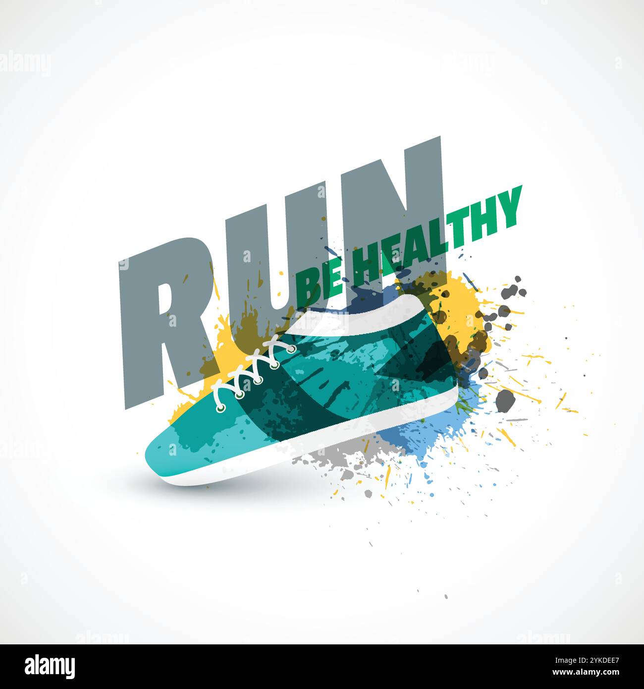 sport shoes abstract background with ink splash Stock Vector Image ...