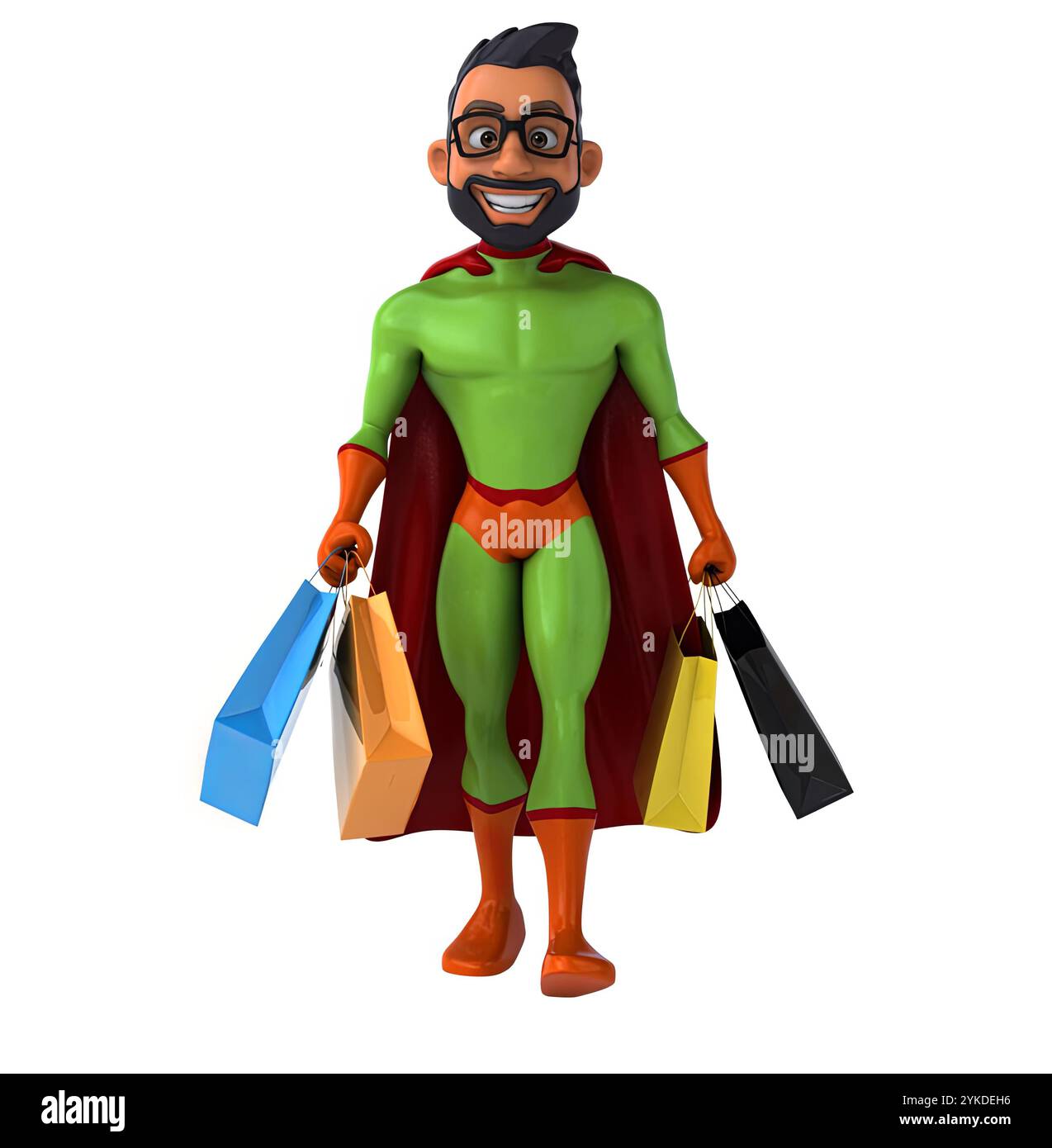Fun 3D cartoon indian superhero with alpha Stock Photo - Alamy
