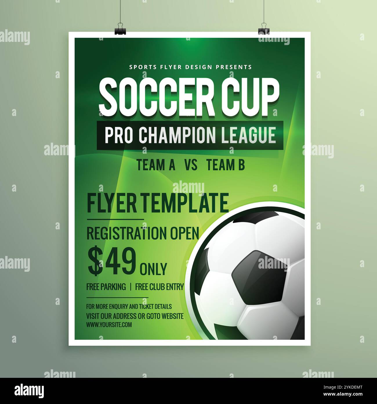 soccer league sports event flyer design Stock Vector Image & Art - Alamy