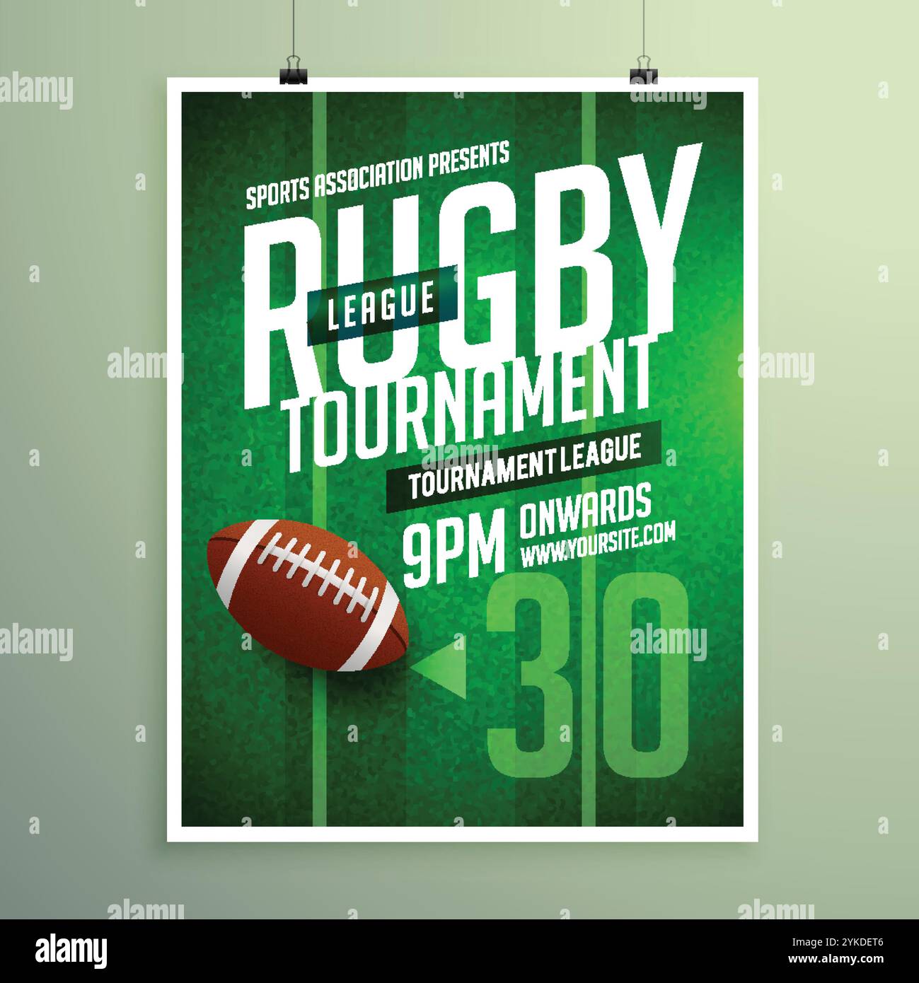 rugby league game flyer design invitation template Stock Vector Image ...