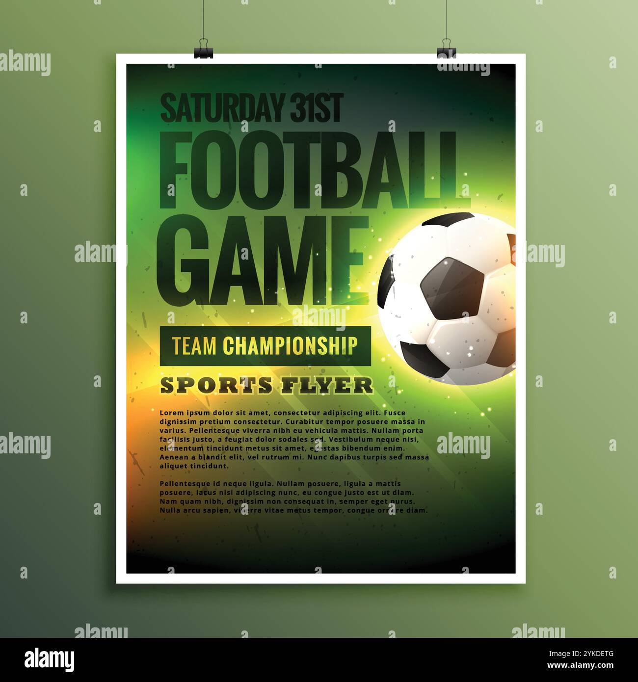 soccer league sports event flyer design Stock Vector Image & Art - Alamy