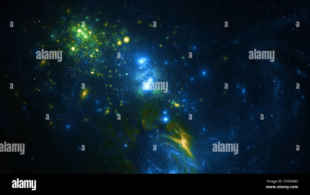 expansive view of the cosmos displays a stunning mix of blue and green ...