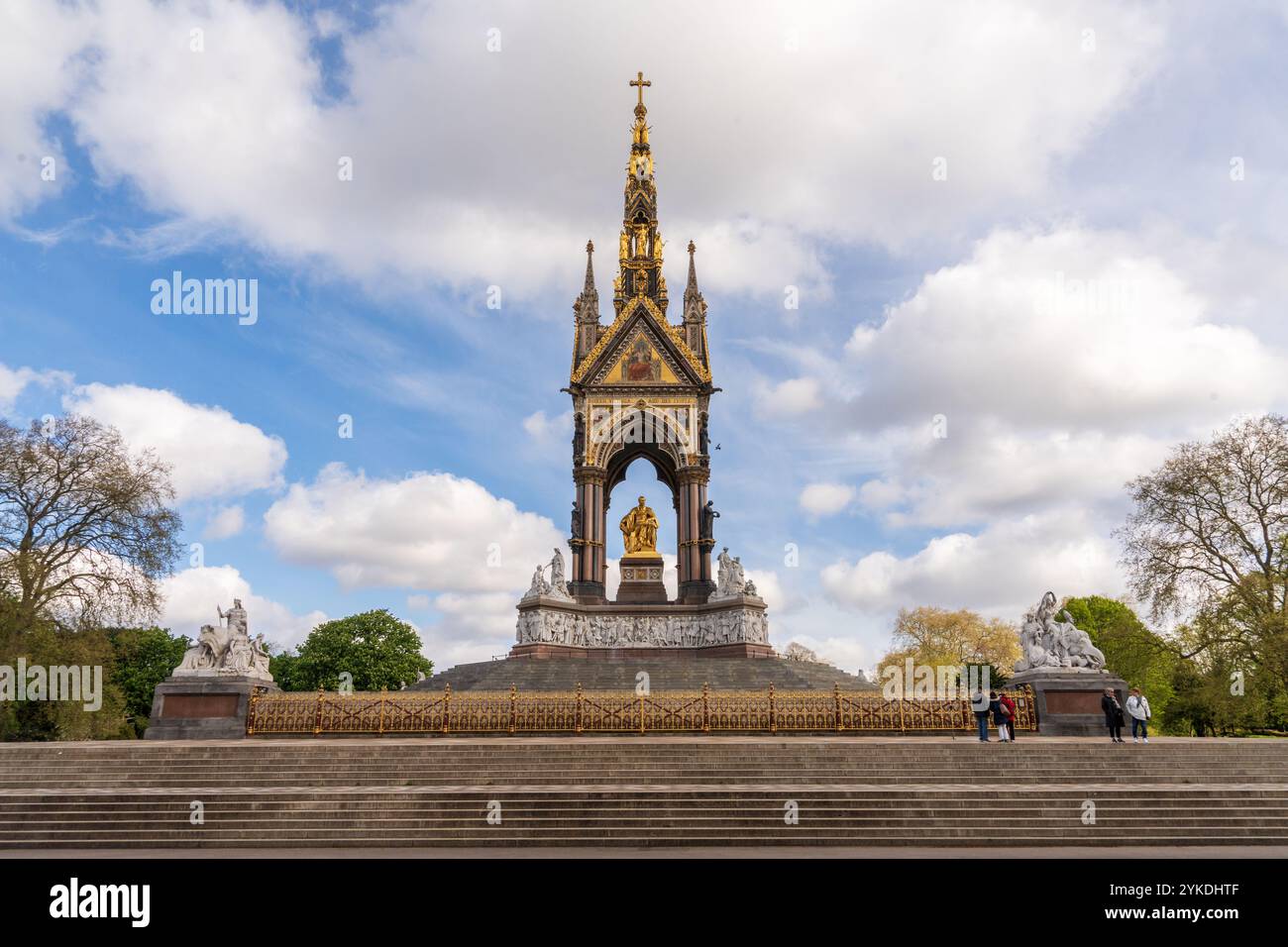 Albert Memorial, directly north of the Royal Albert Hall in Kensington ...