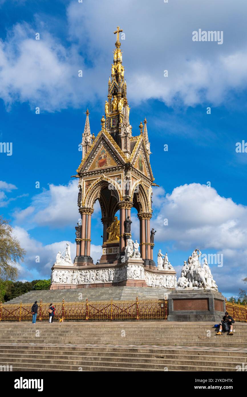 Albert Memorial, directly north of the Royal Albert Hall in Kensington ...