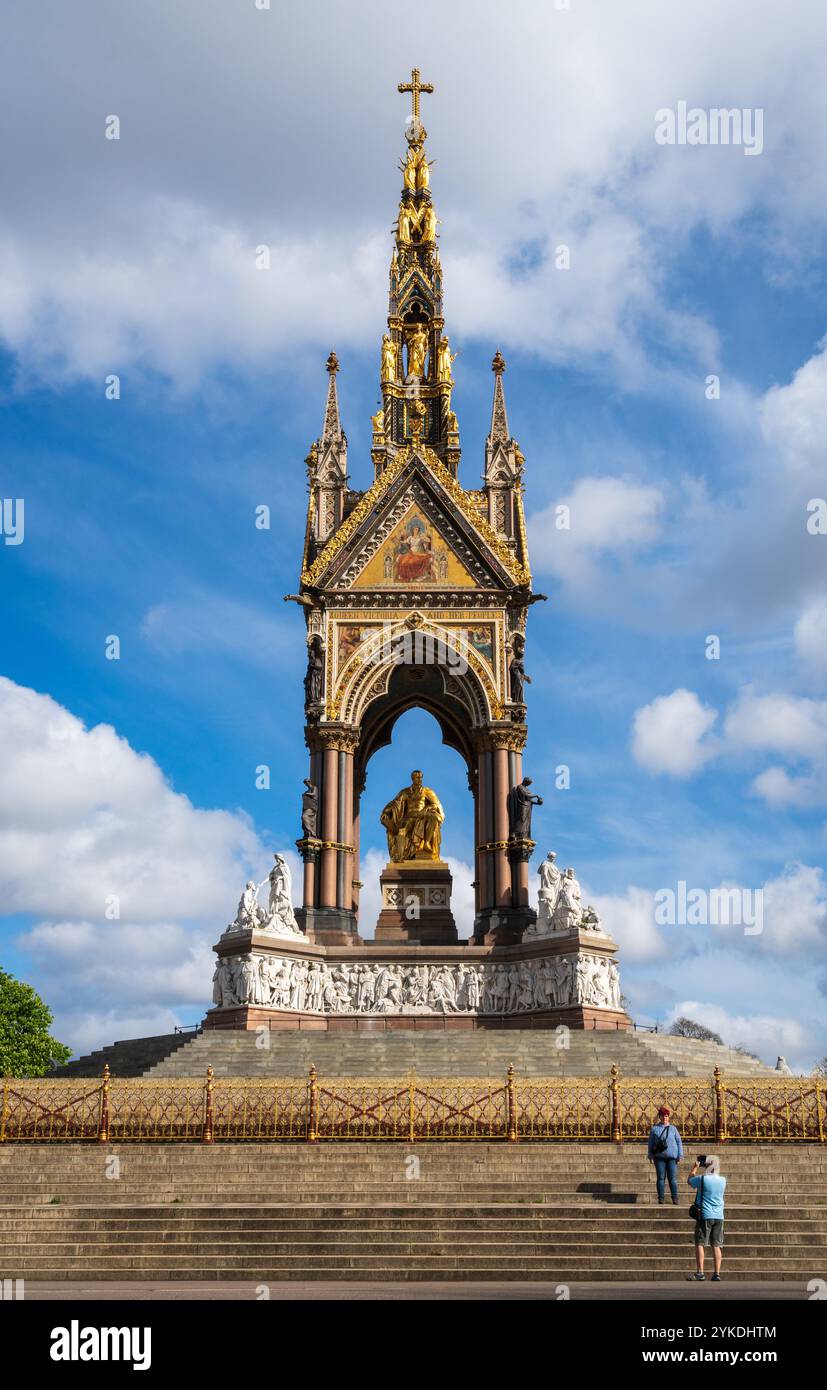 Albert Memorial, directly north of the Royal Albert Hall in Kensington ...