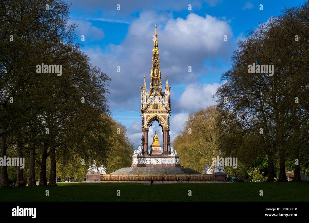 Albert Memorial, directly north of the Royal Albert Hall in Kensington ...