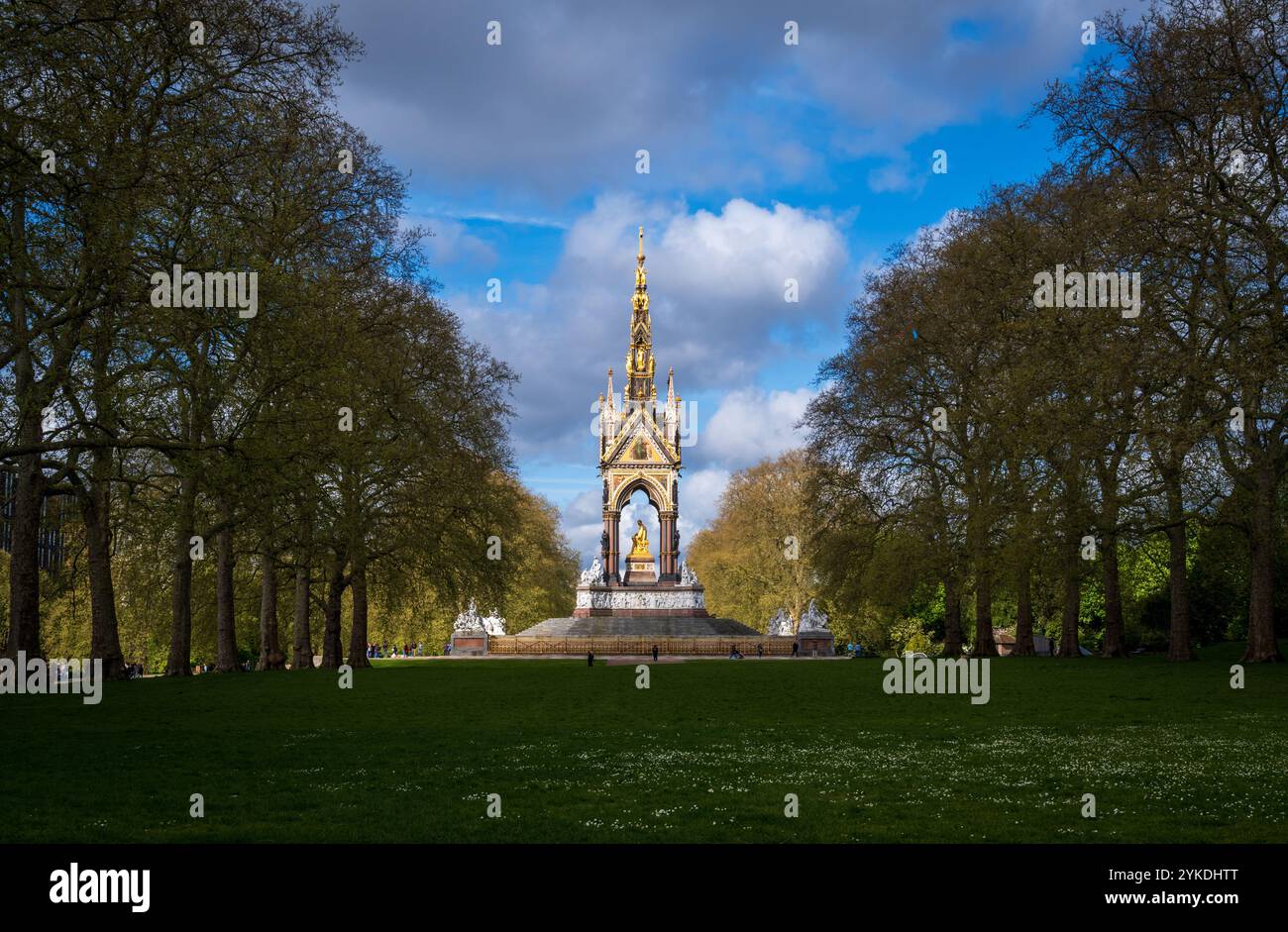 Albert Memorial, directly north of the Royal Albert Hall in Kensington ...