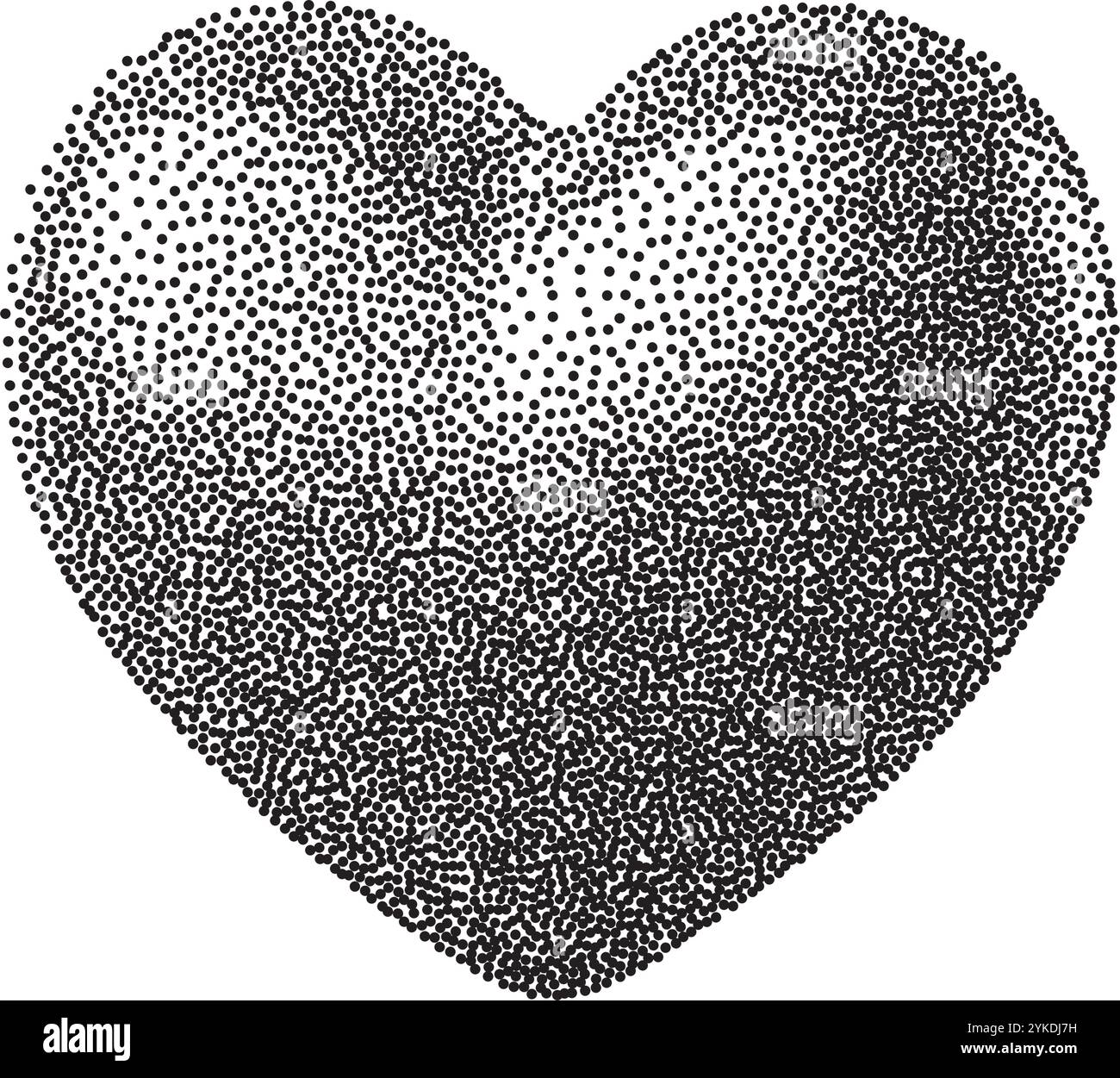 Stippling dotted 3D heart shape for trendy y2k Valentines day retro ...