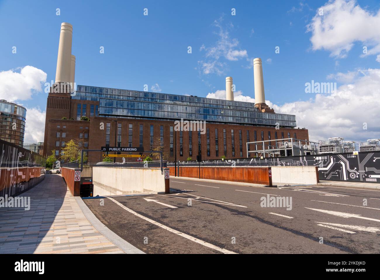 The Battersea Power Station, on the south bank of the River Thames in ...