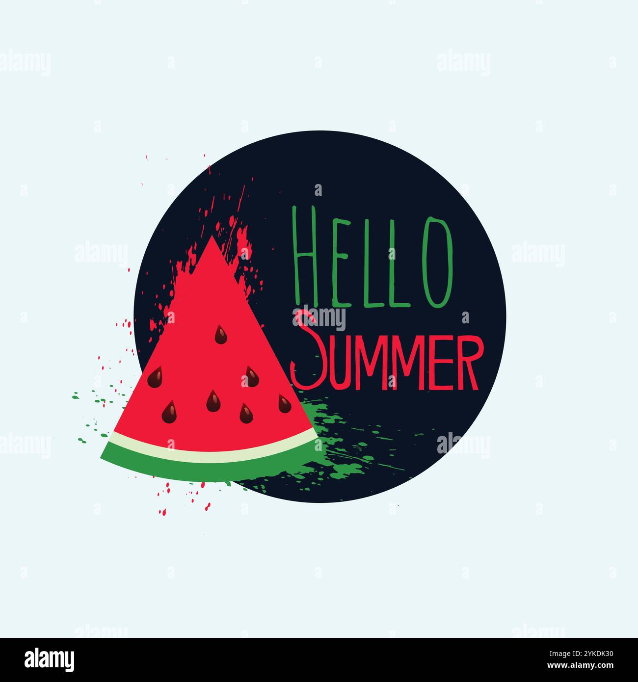 Hello summer watermelon background Stock Vector Images - Alamy