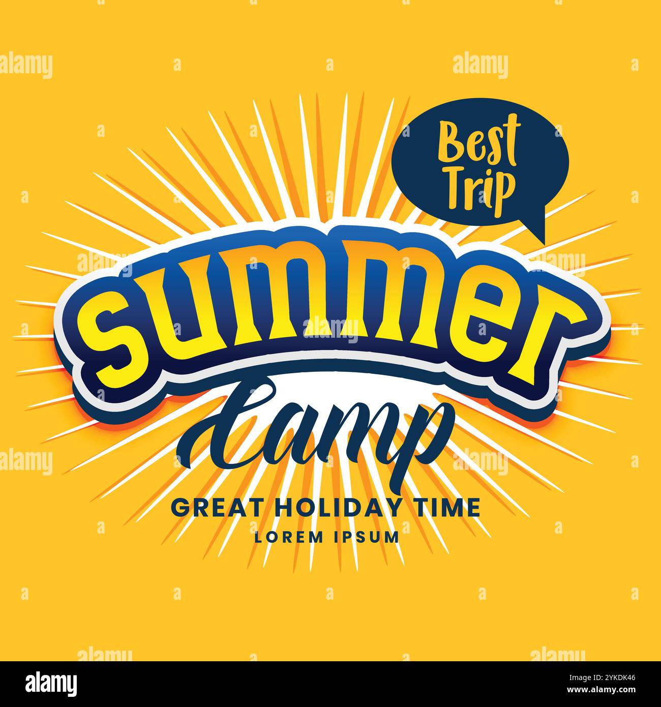 summer camp poster design in yellow color Stock Vector Image & Art - Alamy
