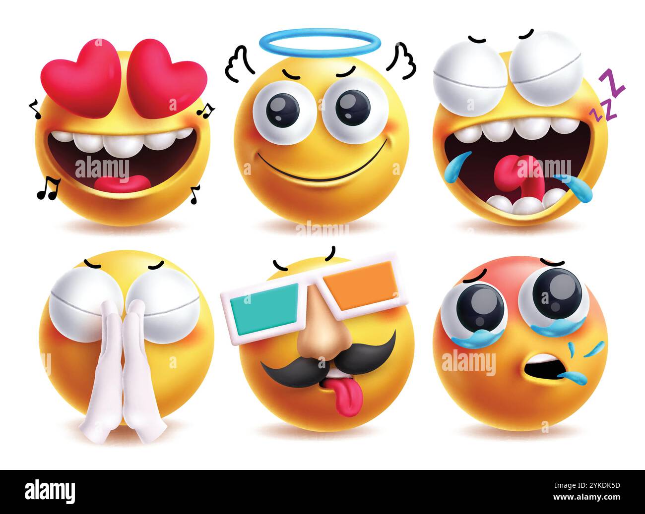 Pleading emoji vector characters set. Emojis clip art character like ...