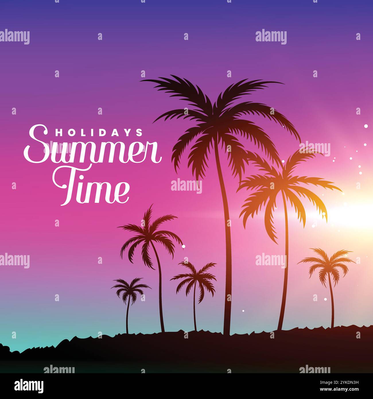 Holiday scene palm trees Stock Vector Images - Alamy