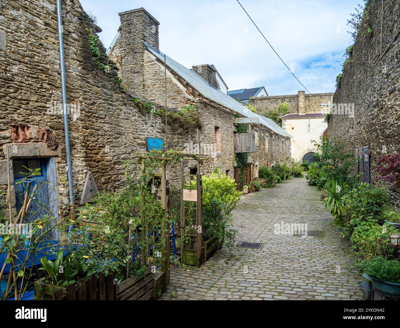 Brest, France - July 24, 2024: Rue Saint Malo is one of the oldest ...
