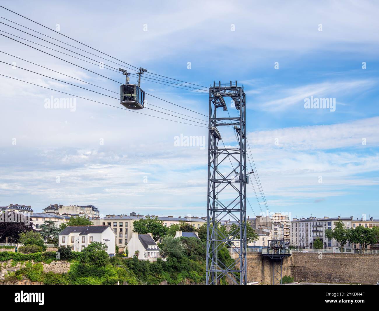 Brest, France - July 24, 2024: Teleferique in Brest is an urban cable ...
