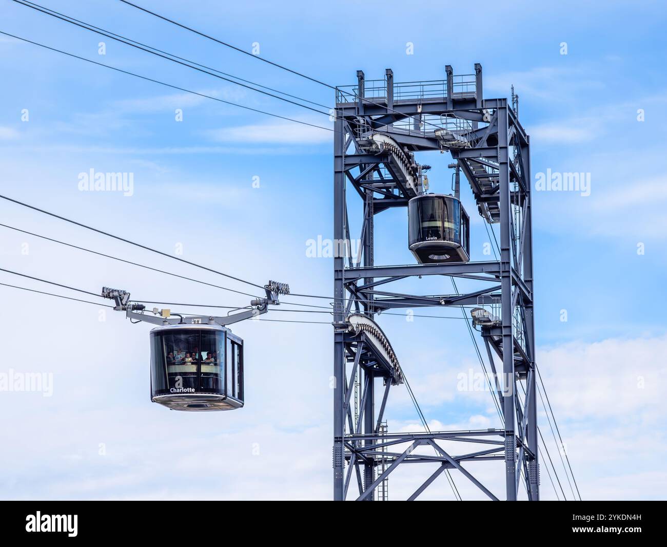 Brest, France - July 24, 2024: A modern cable car system in Brest with ...