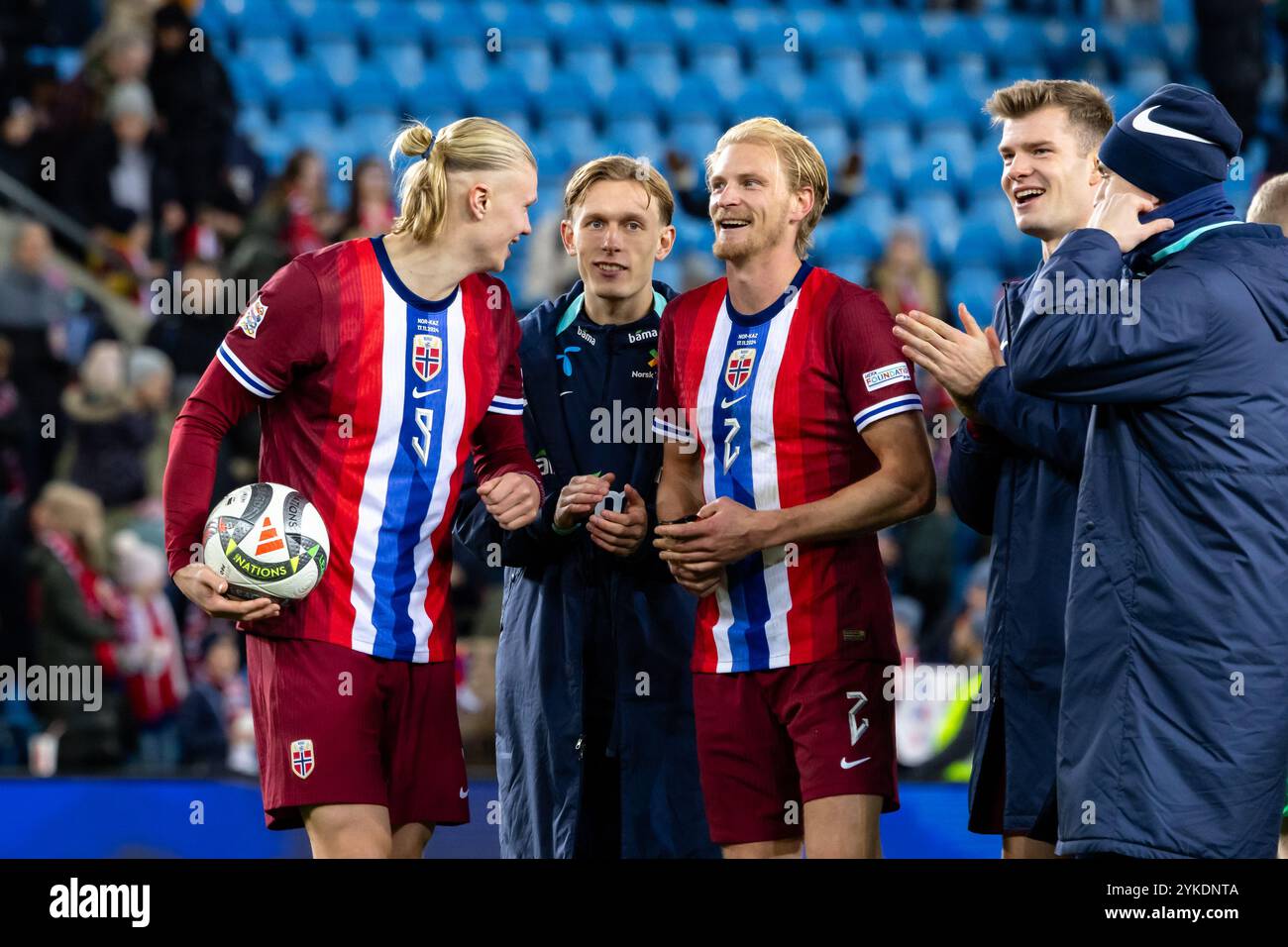 Oslo, Norway. 17th, November 2024. Erling Haaland (9) of Norway seen ...