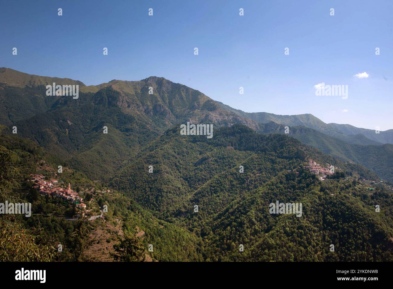 The hillside villages of Andagna and Corte taken from Triora, Liguria ...
