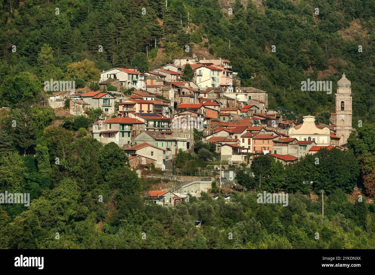 The hillside village of Andagna taken from Triora, Liguria, Italy Stock ...