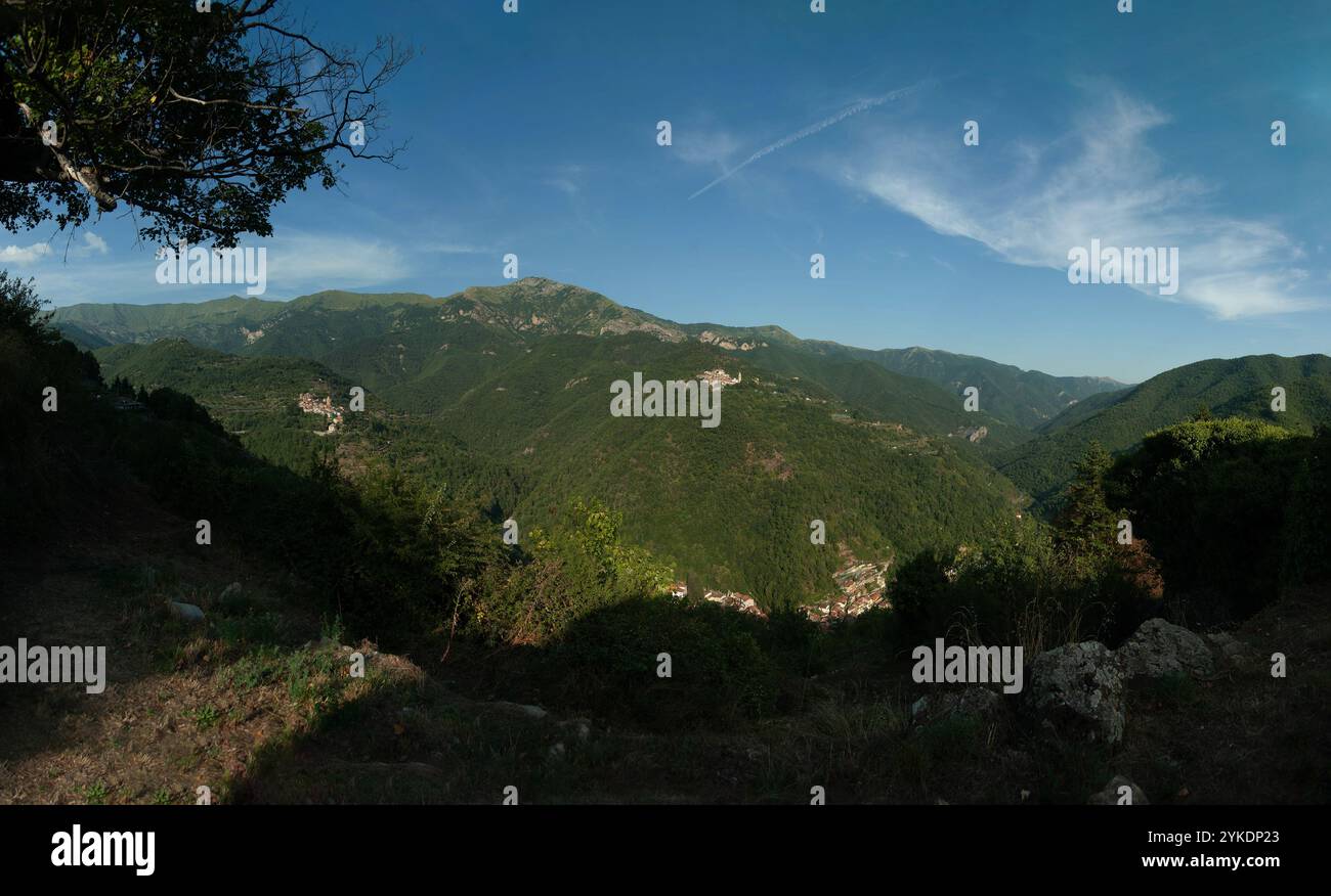The villages of Molini de Triora, Andagna and Corte taken from Triora ...