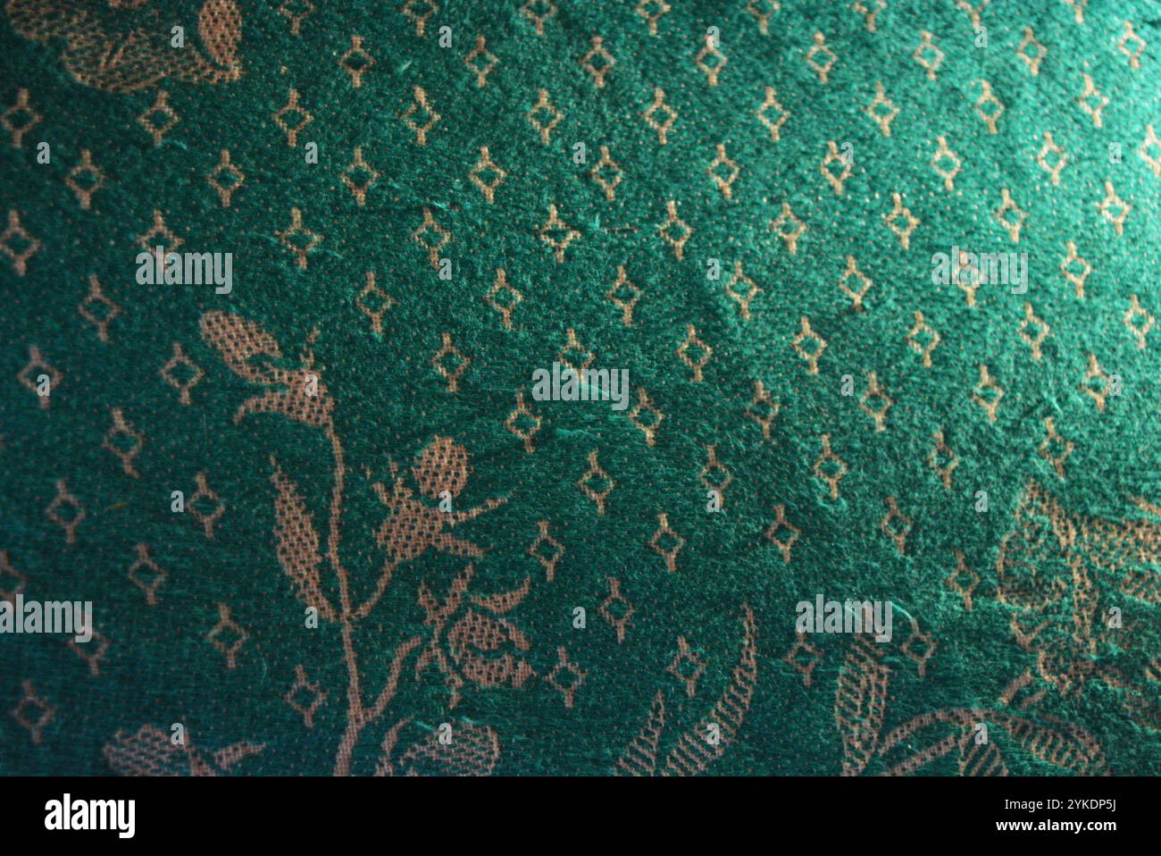 Things, objects, backgrounds made of dense natural fabrics of green ...