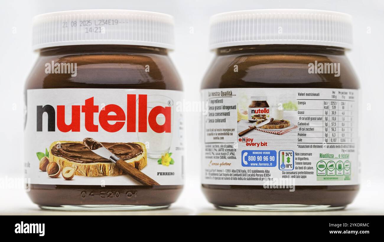 Rome, Italy - November 17, 2024: Jar of Nutella product by Ferrero ...