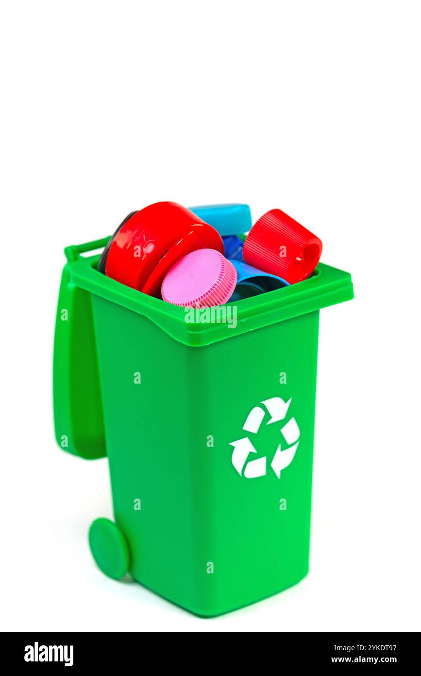 Waste garbage can for plastic waste against a white background Stock ...