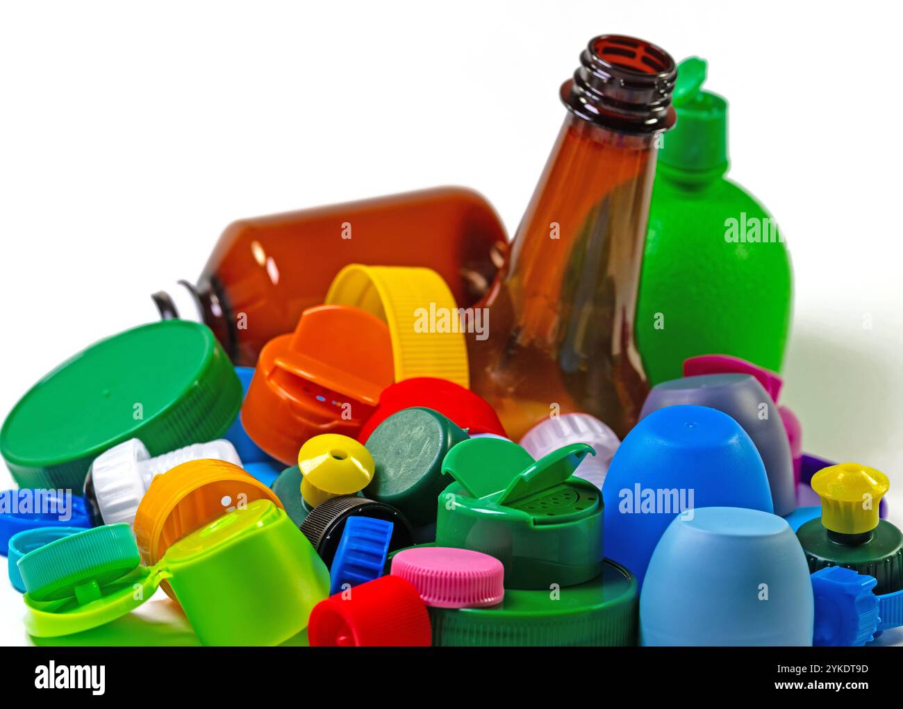 Plastic waste, recycling, white background Stock Photo - Alamy