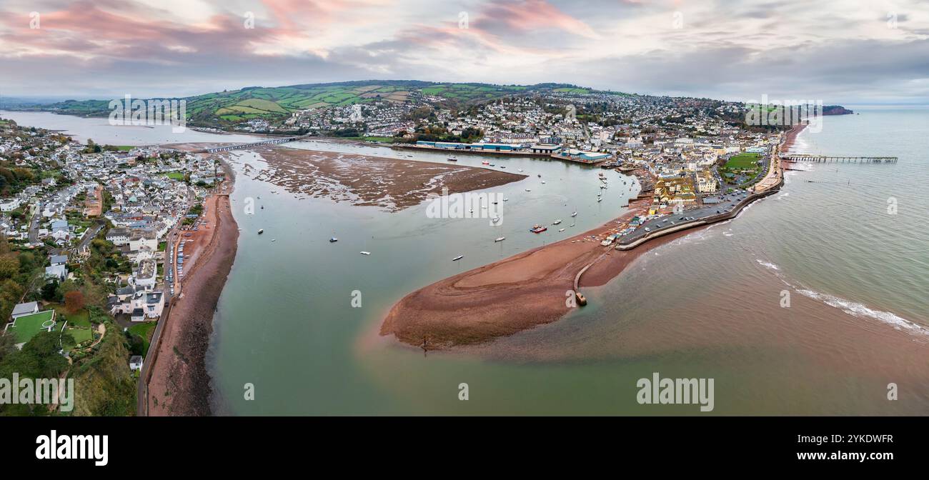 The estuary of the River Teign at Teignmouth on the south coast of ...