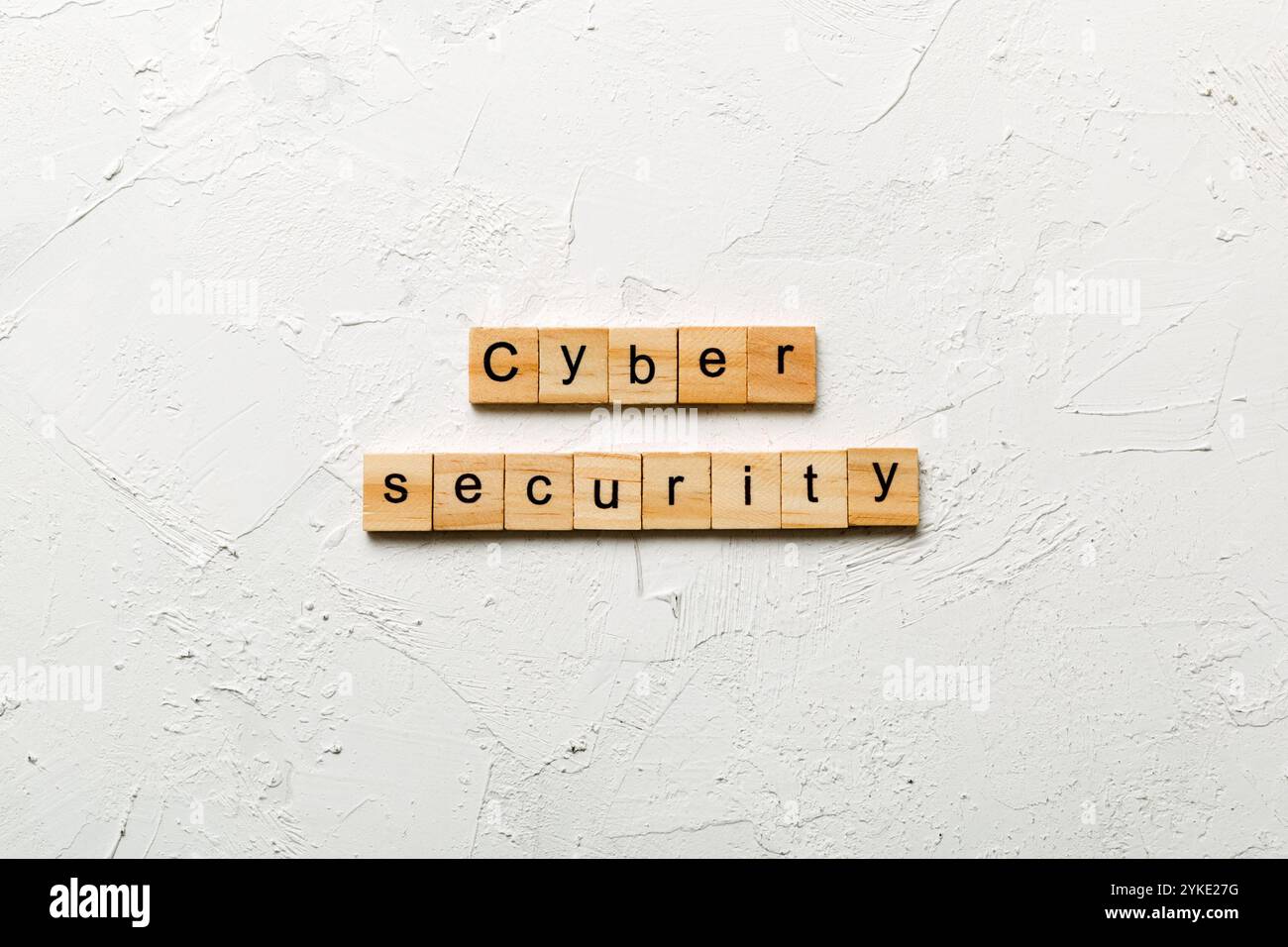 Cyber Security word written on wood block. Cyber Security text on ...