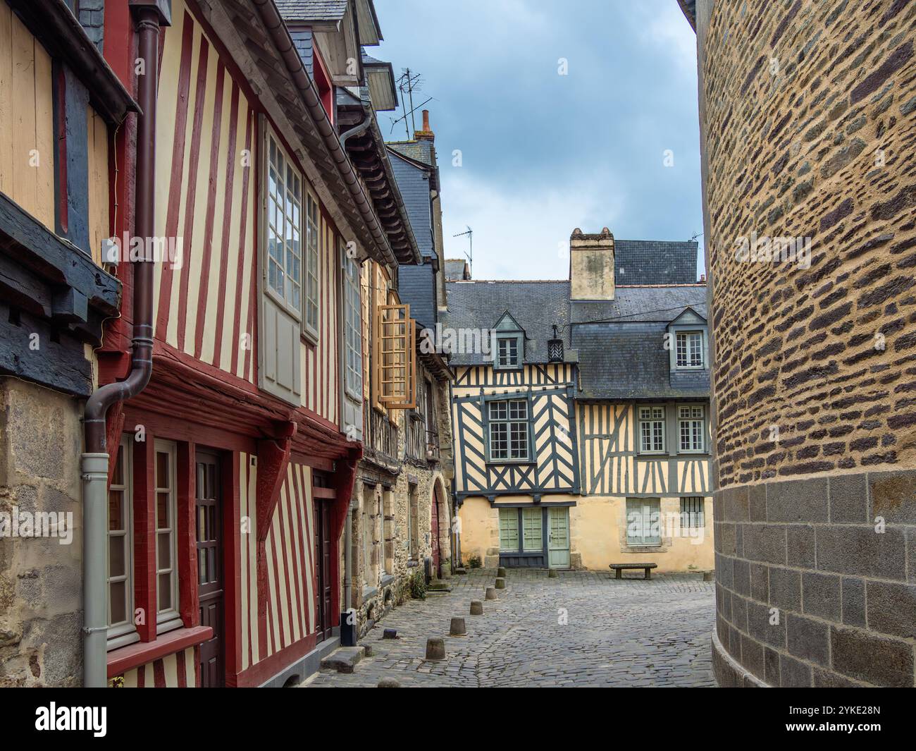 Traditional half-timbered houses showcasing intricate wooden frameworks ...