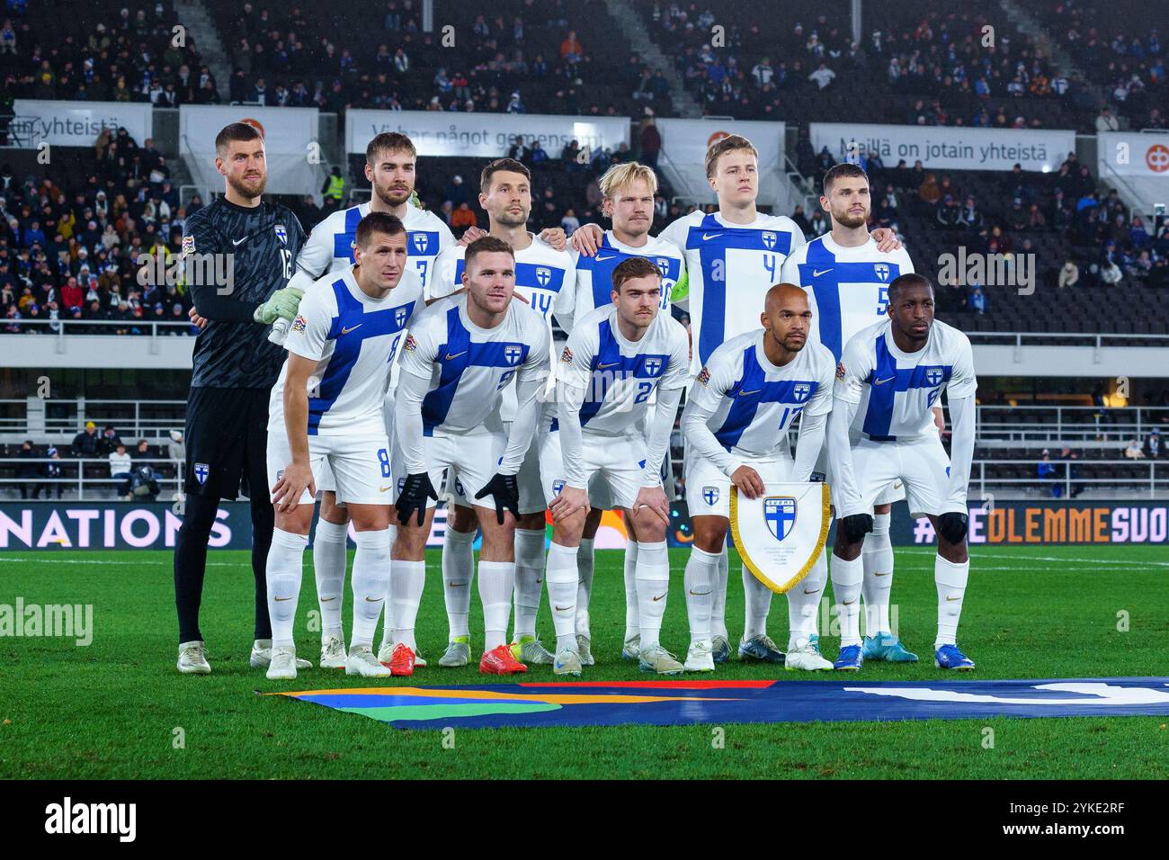 Helsinki, Finland. 17th Nov 2024. Squad of Finland during the UEFA ...
