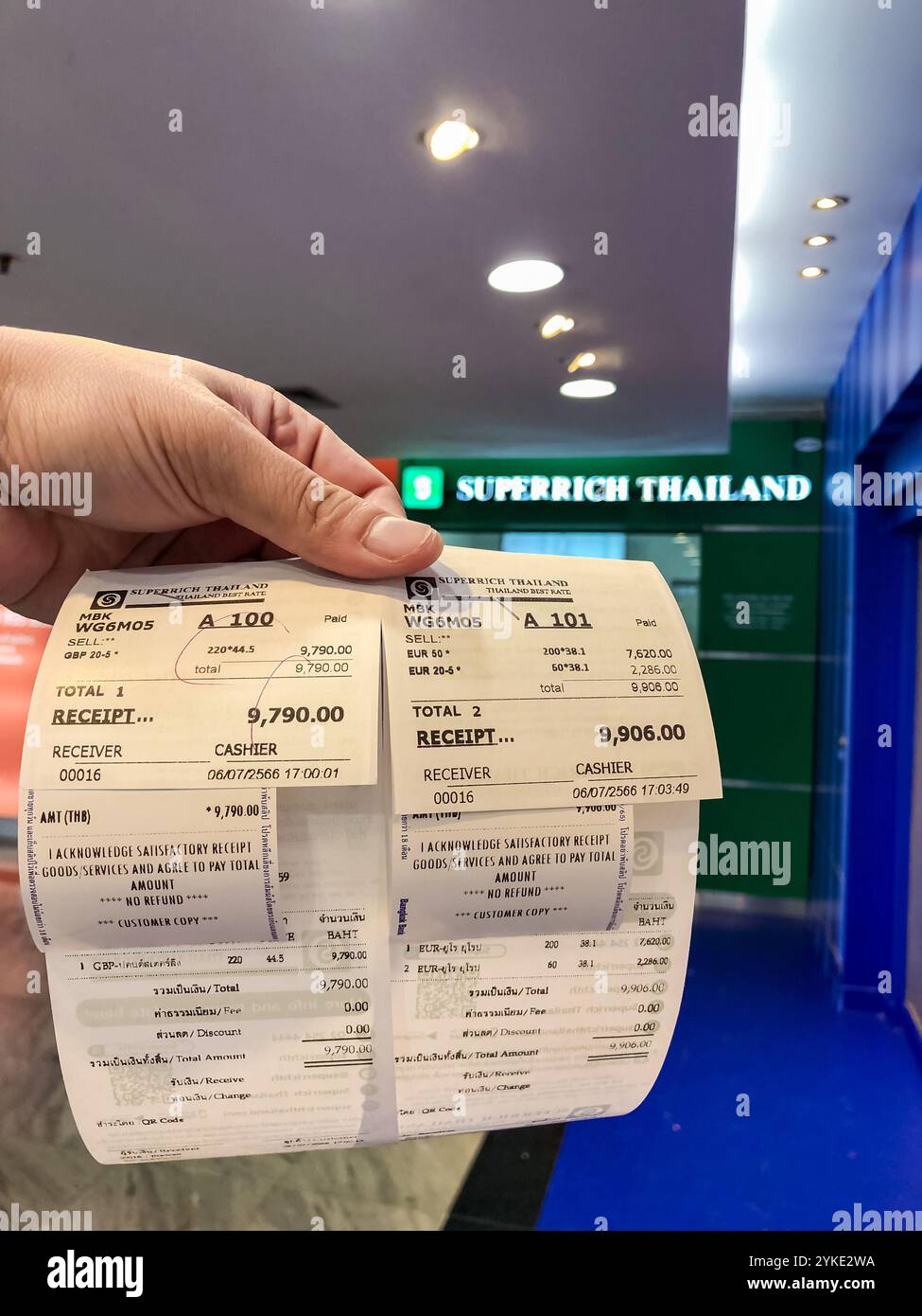 Receipt in thai hi-res stock photography and images - Alamy