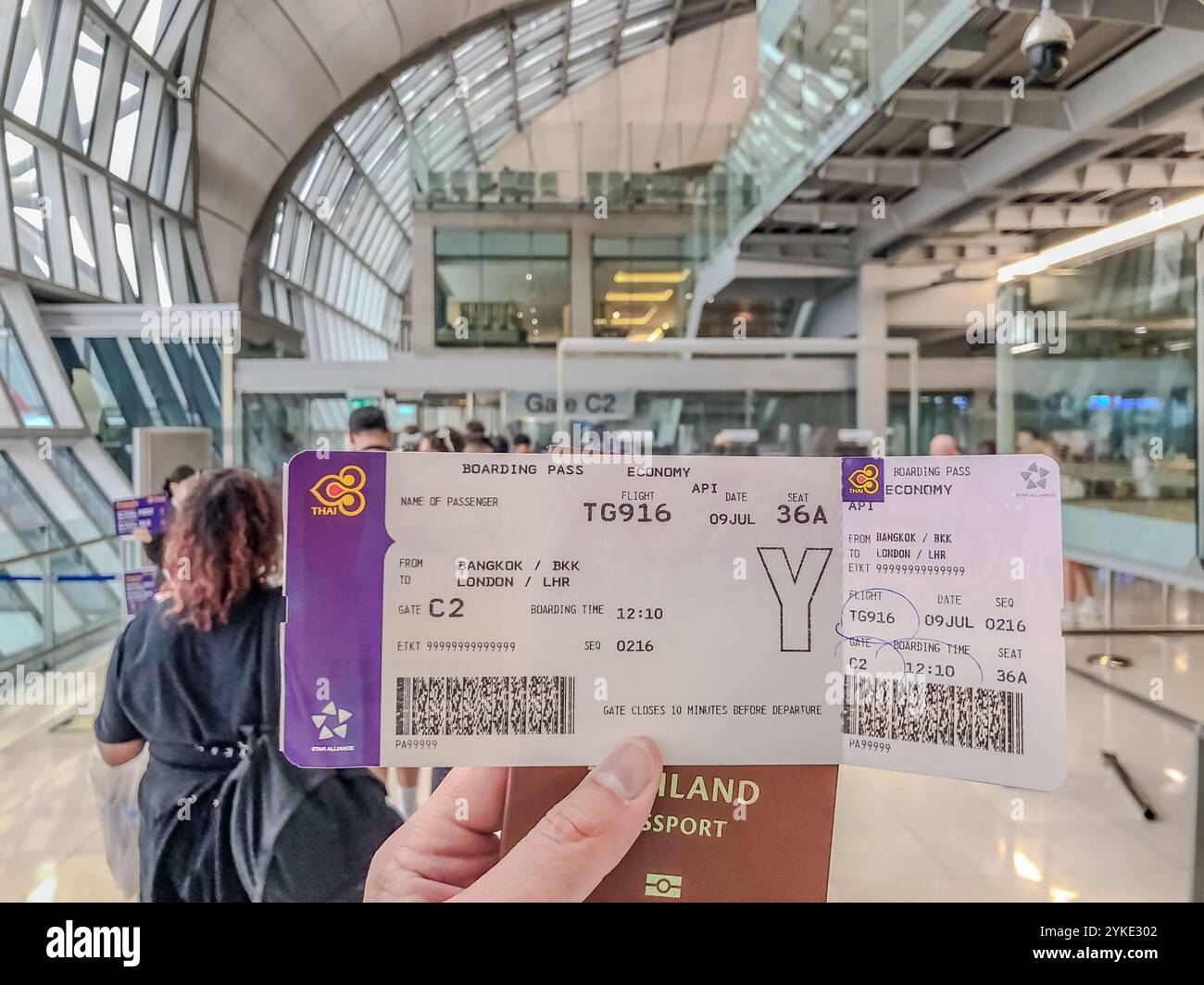 Bangkok, Thailand - 9 July 2023, An Example of a Thai Airways Boarding ...