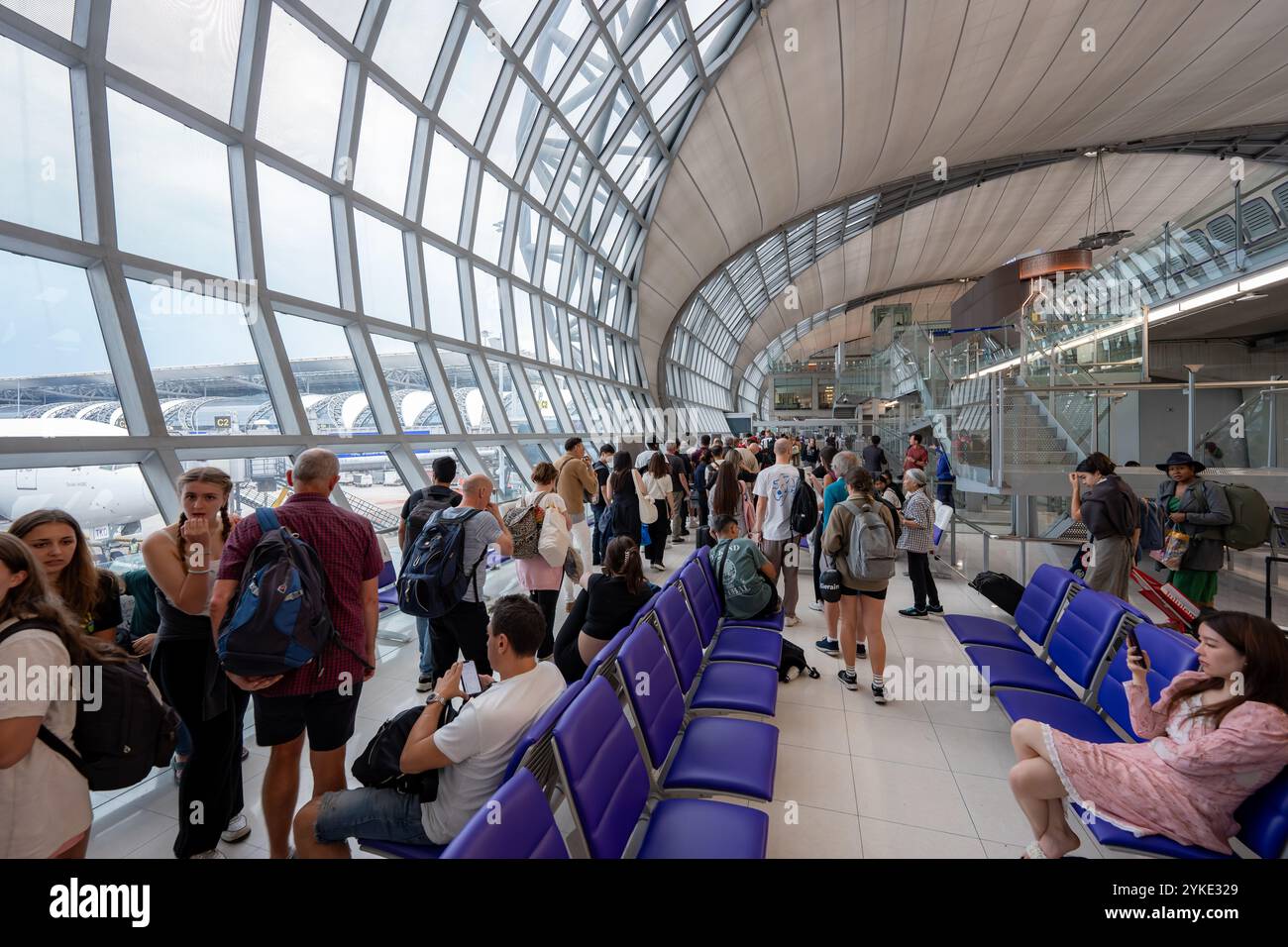 Bangkok, Thailand - 9 July 2023, Suvarnabhumi Airport Gate C2 ...