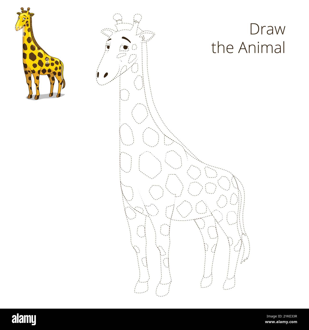 Draw the animal educational game giraffe Stock Vector Image & Art - Alamy