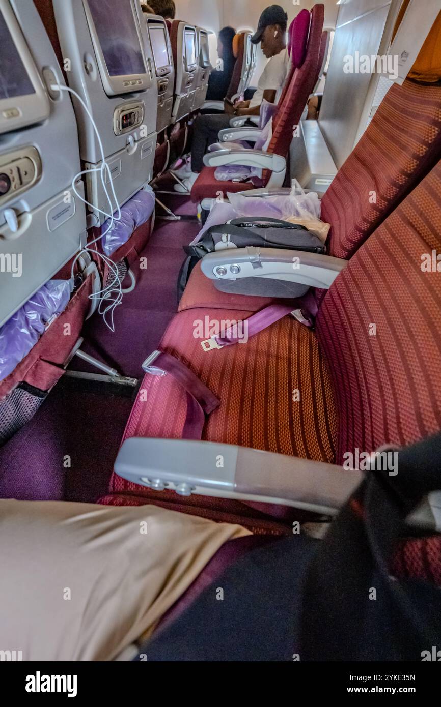 Samut Prakan, Thailand - 9 July 2023, Inside TG916 Thai Airways Plane ...