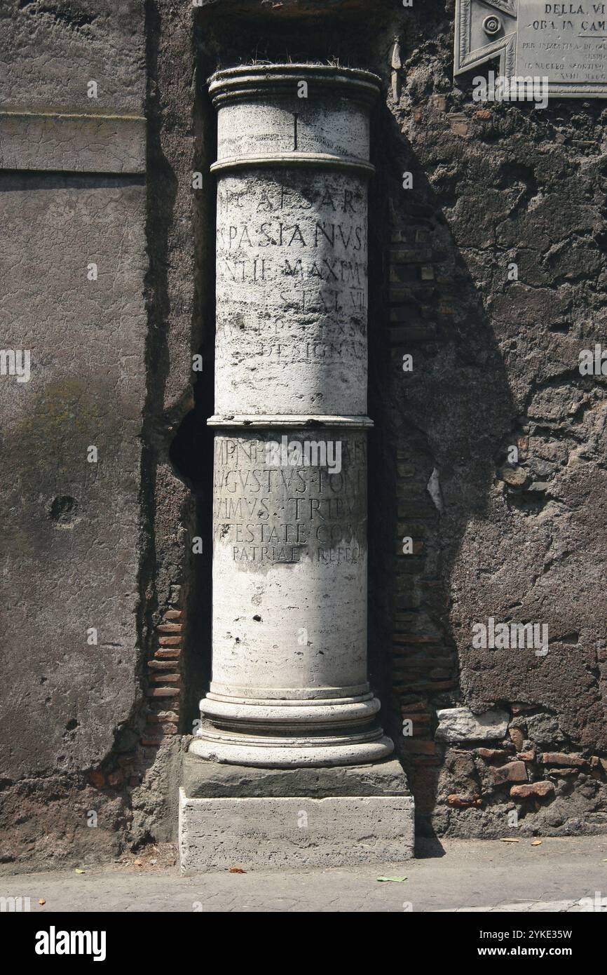 Copy of the first milestone along ancient Appian Way. the roman numeral ...