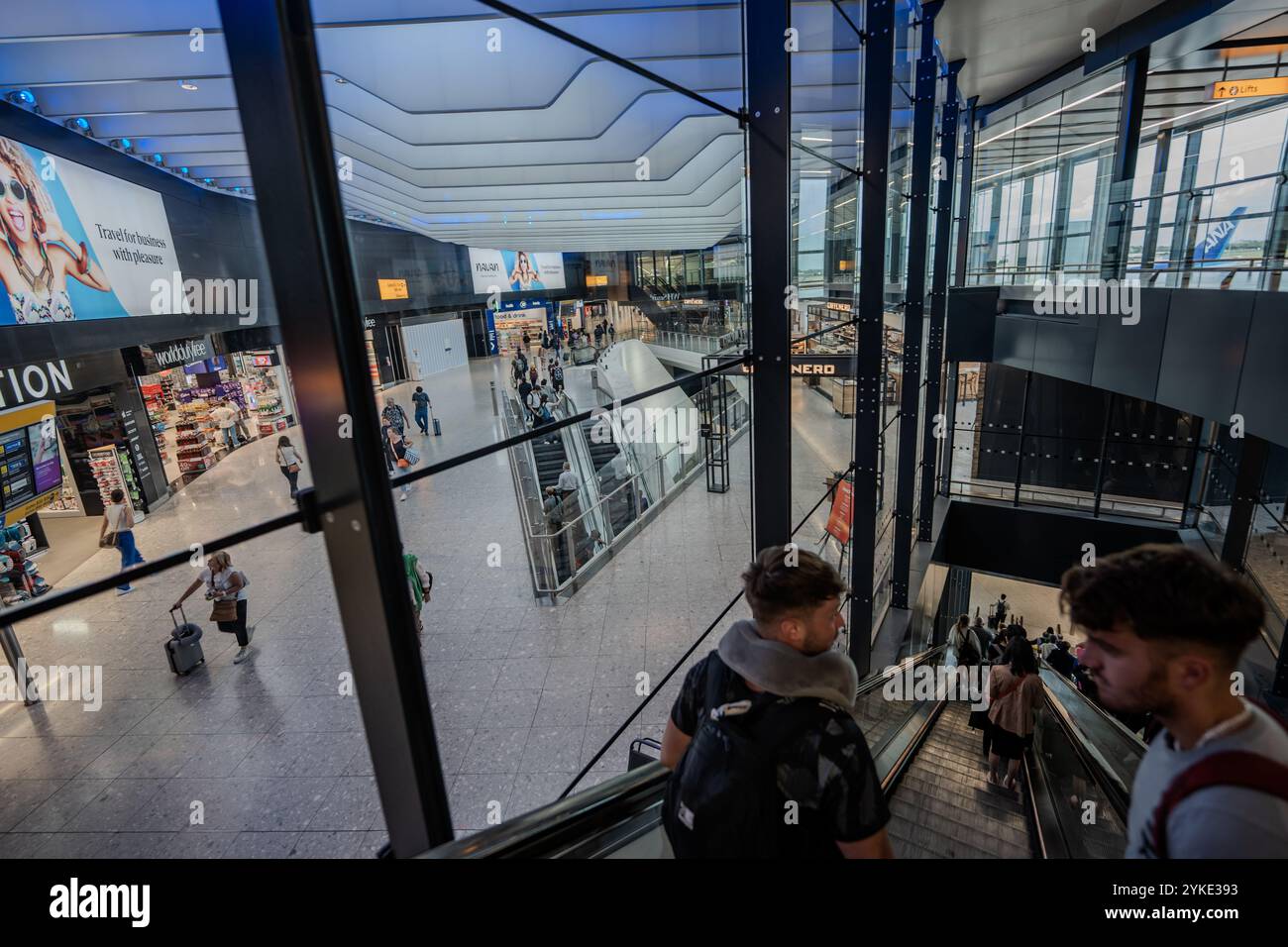London, England - 10 July 2023, Passengers Stand on the Escalator at ...