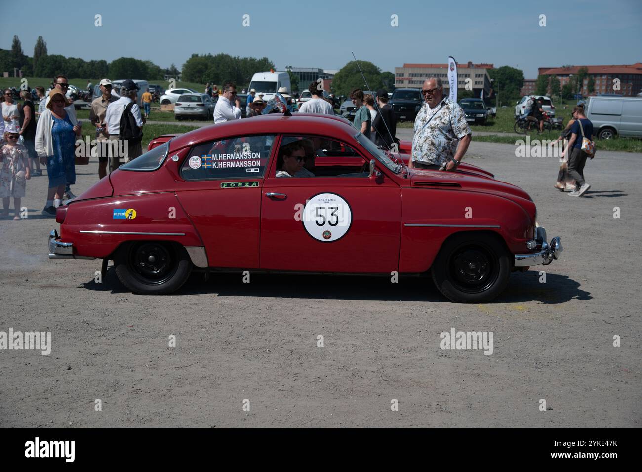 Red SAAB 96 at Classic Car Meet Gärdesloppet 2024 Stockholm Sweden ...