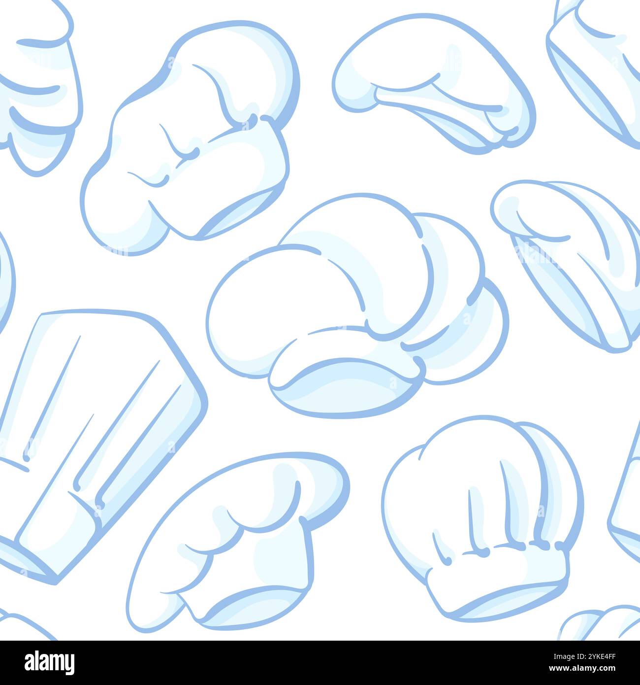 Chef hats pattern. Vector white cook caps background. Graphic ...