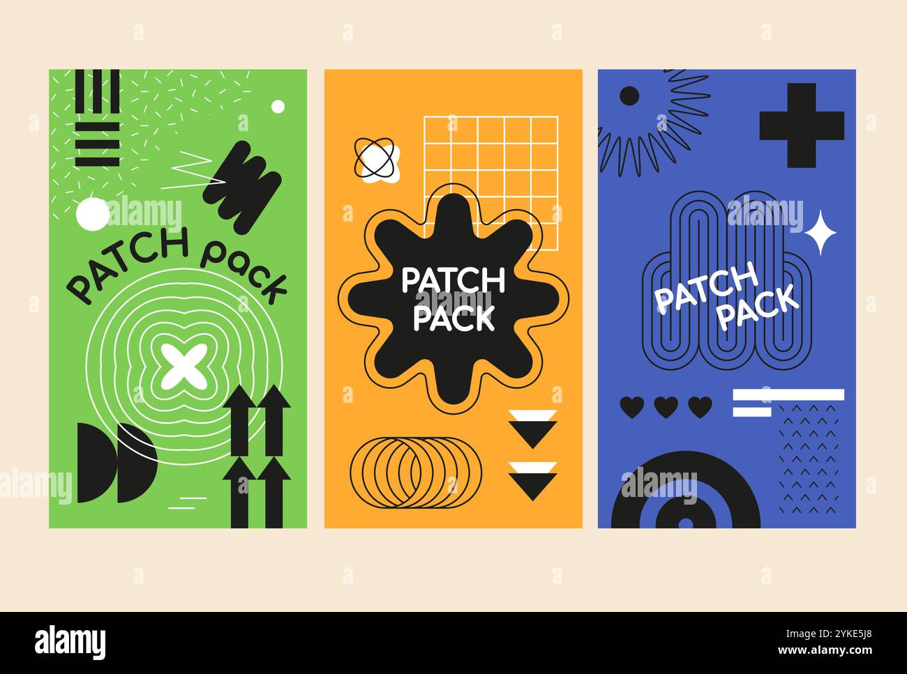 Abstract patches and banners - set of vector template illustrations ...