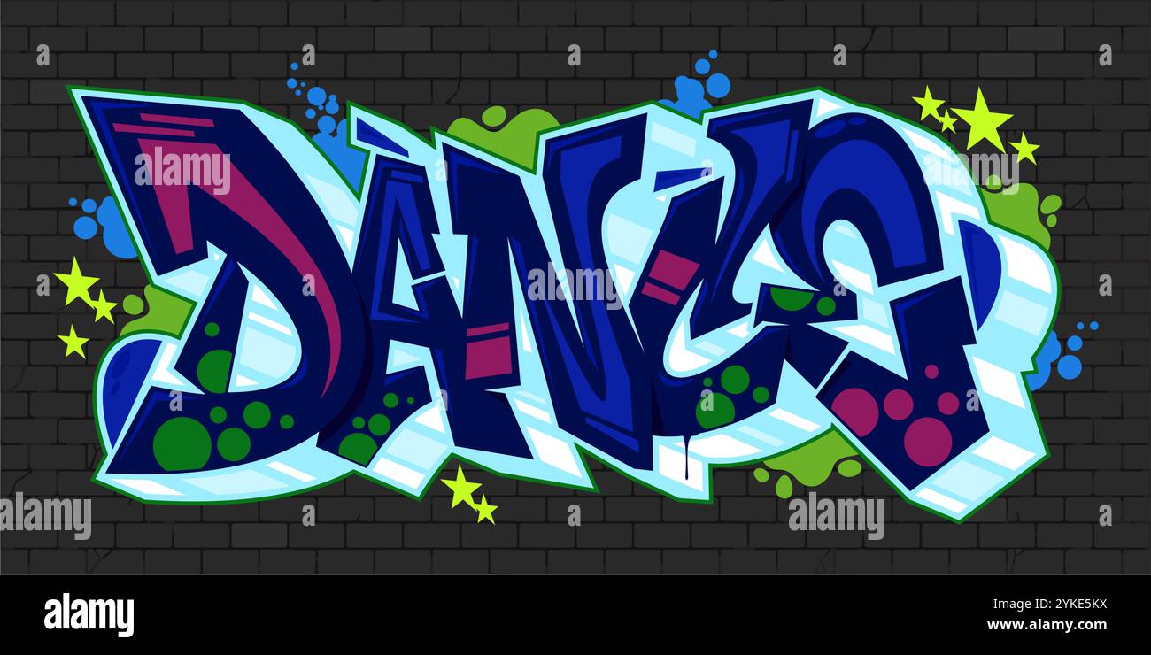 Dark Urban Hip Hop Abstract Word Dance Graffiti Style Font Lettering ...