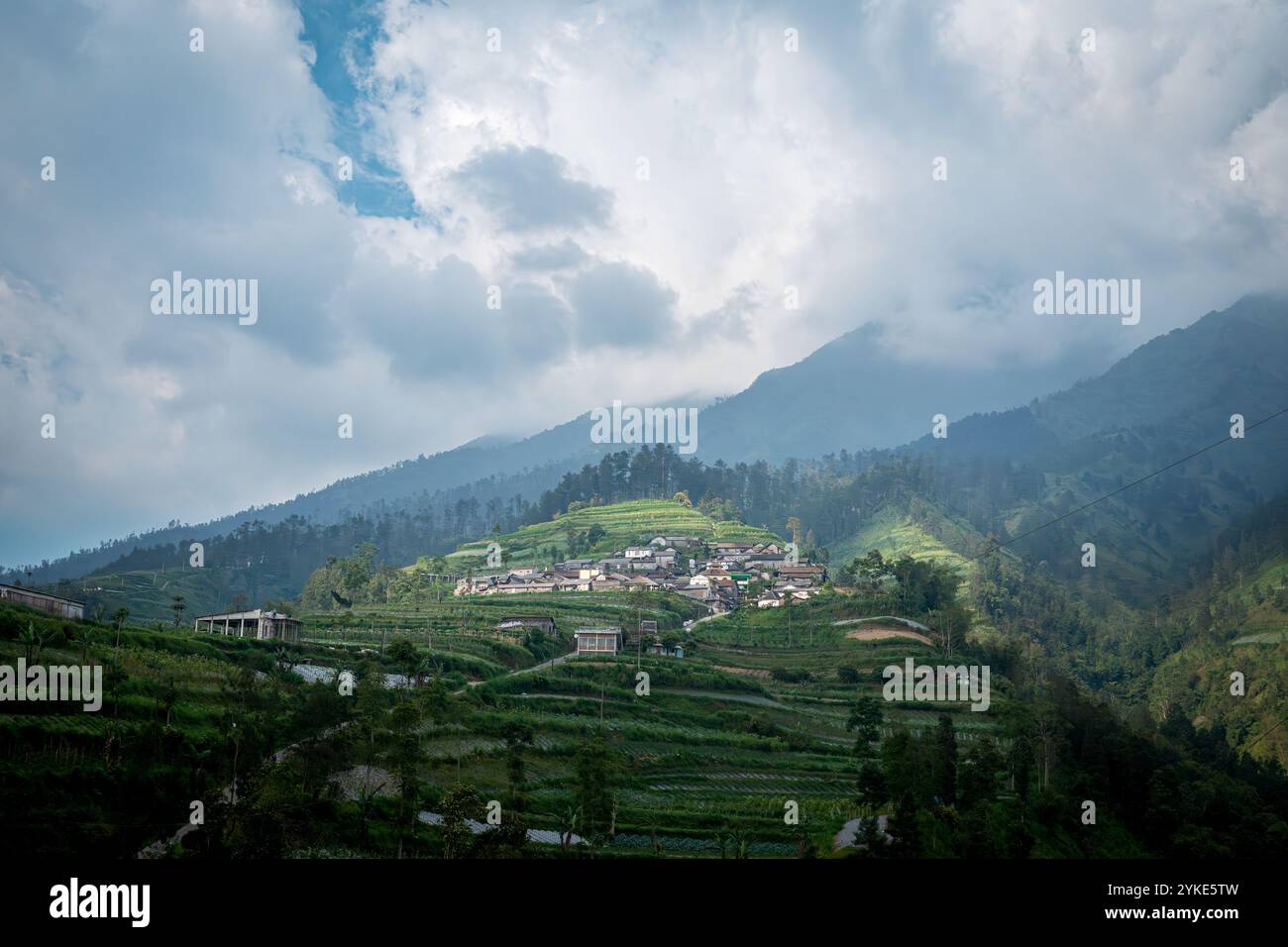 A small village on the flanks of mount Merapi, Indonesia Stock Photo ...